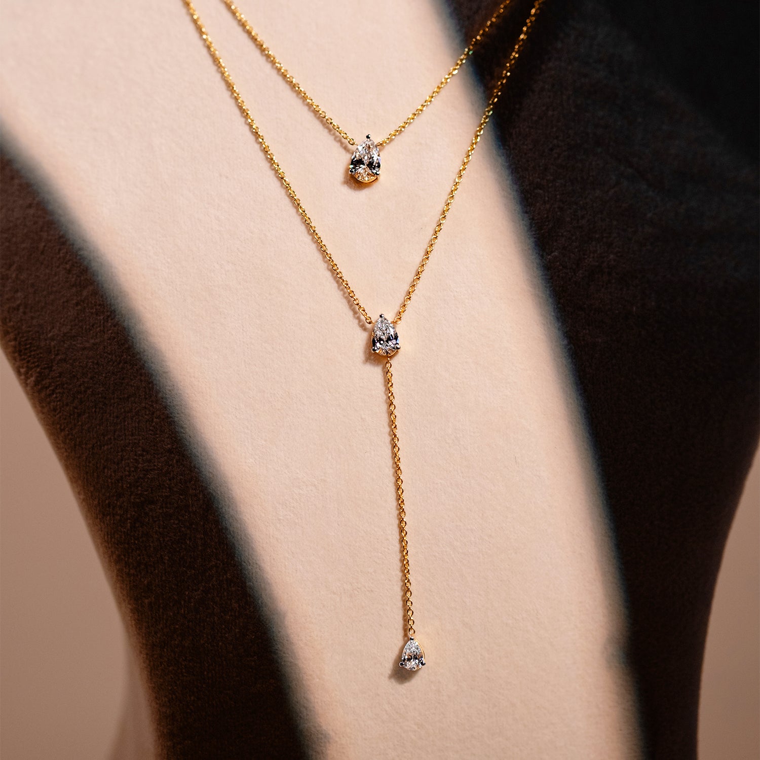 Sparkling Strings 2ct Layered Chain Pendant – True Diamond IN