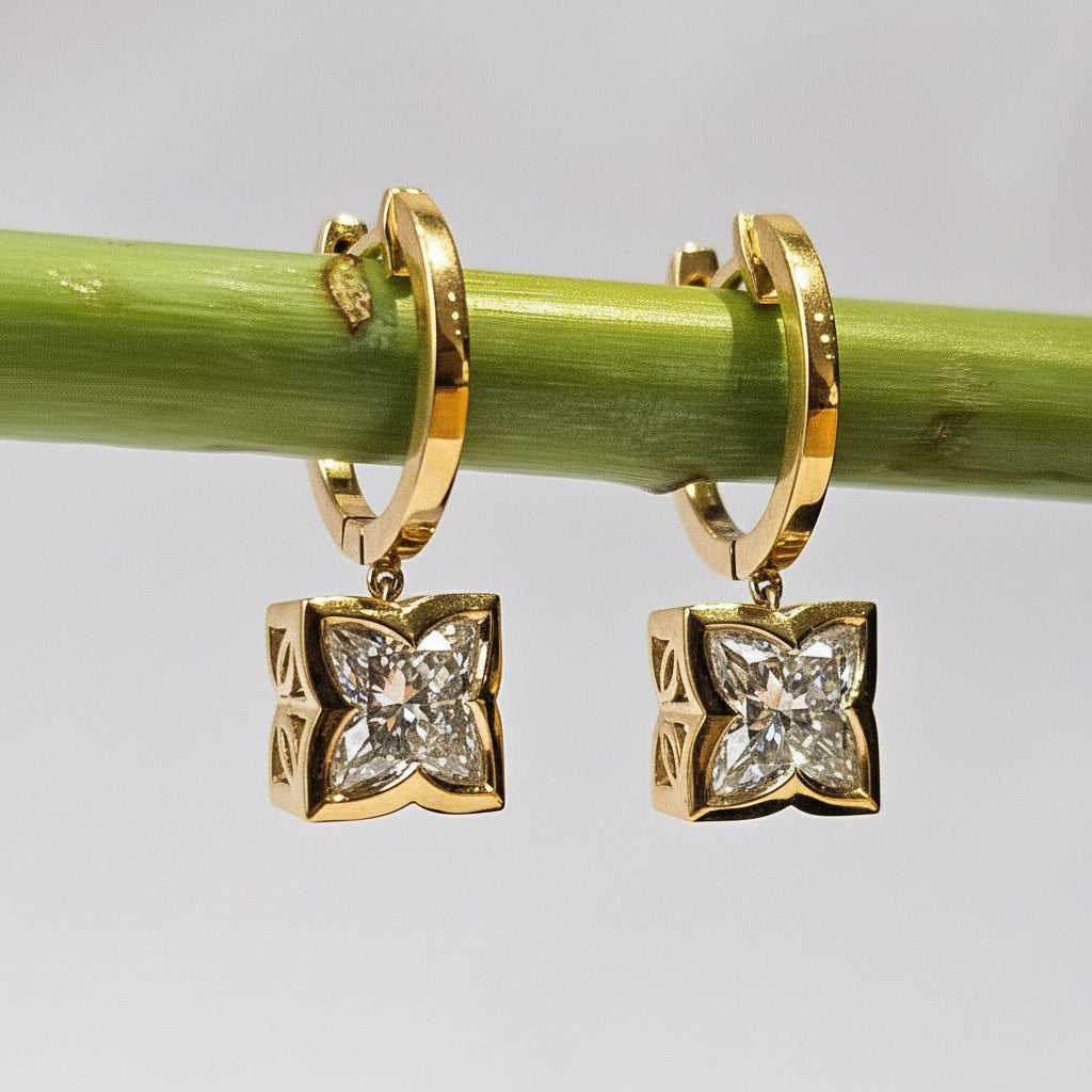 Grace 2 Ct Each Lily Cut Diamond Hoop Earrings – True Diamond IN