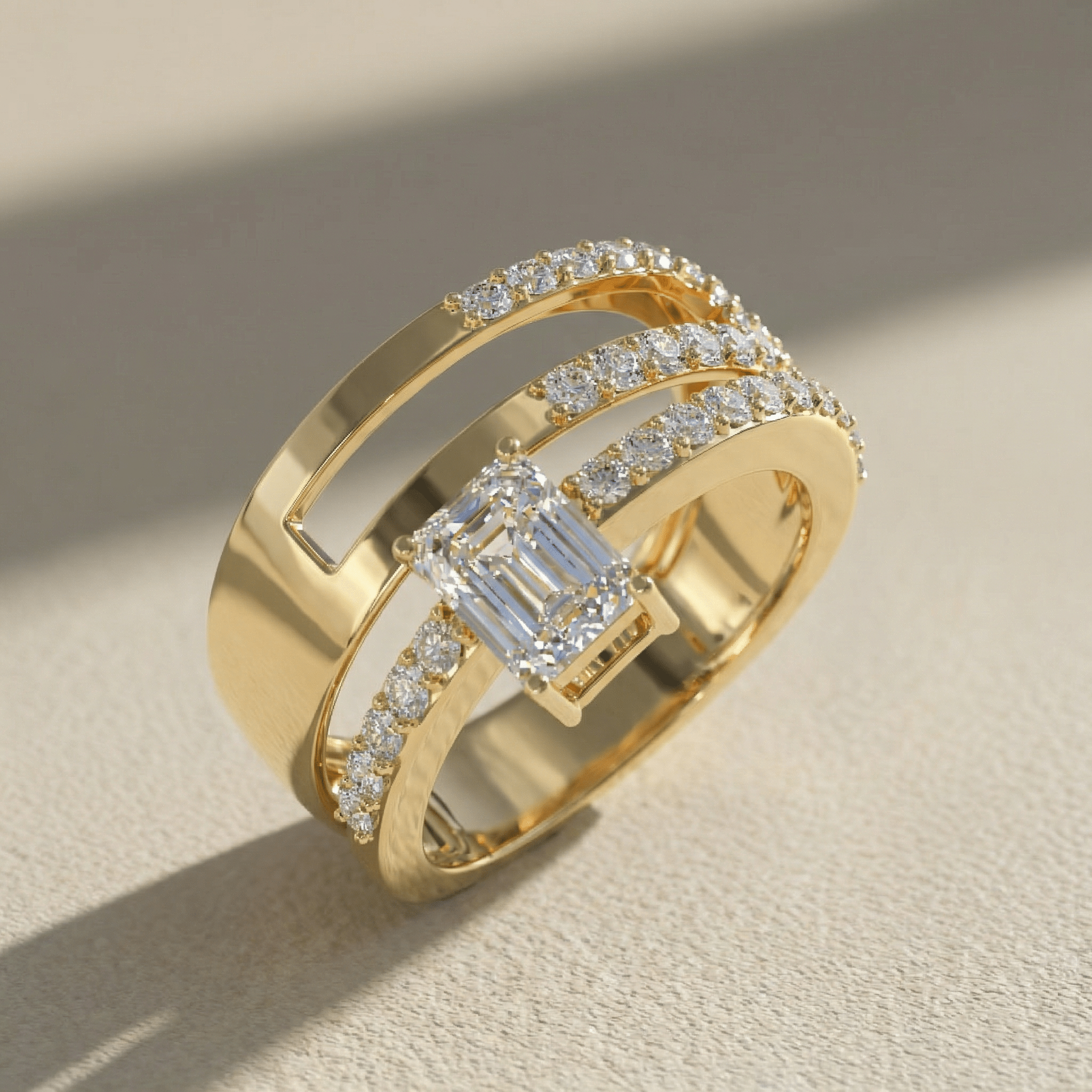 Desirable Match Emerald Diamond Ring – True Diamond IN