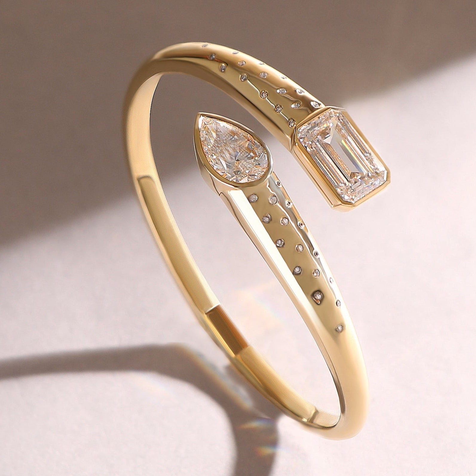 Love Locked 11 Carat Emerald and Pear Bracelet – True Diamond IN